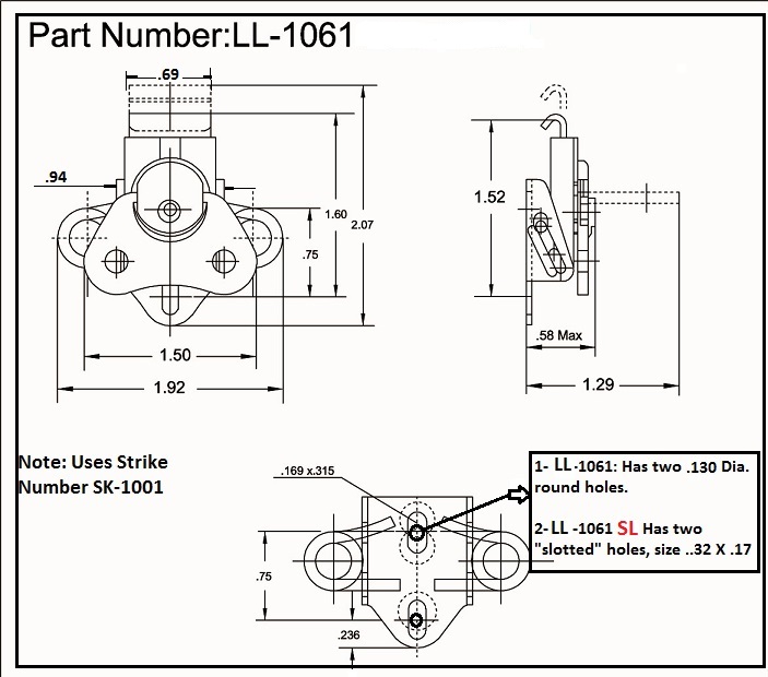 LL-1061 , Wing Turns-Link Locks