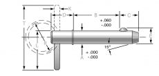 Detent Pins - With Shoulder - Ring, "L" & "T" Style , Detent Pins